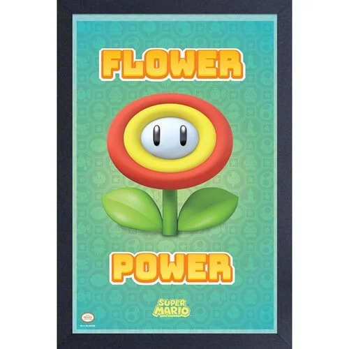 Super Mario Bros. Mario Flower Power Framed Art Print | Poki-heaven AS